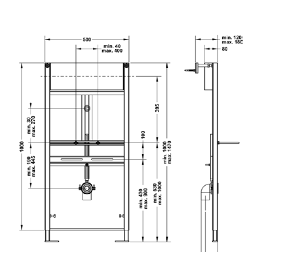INNOVA FRA-U SANITARY INSTALLATION FRAME FOR URINALS – İbre Yapı